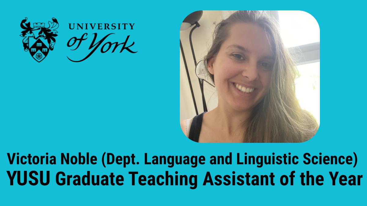 YUSU Graduate Teaching Assistant of the Year Award 2022 - Language and ...