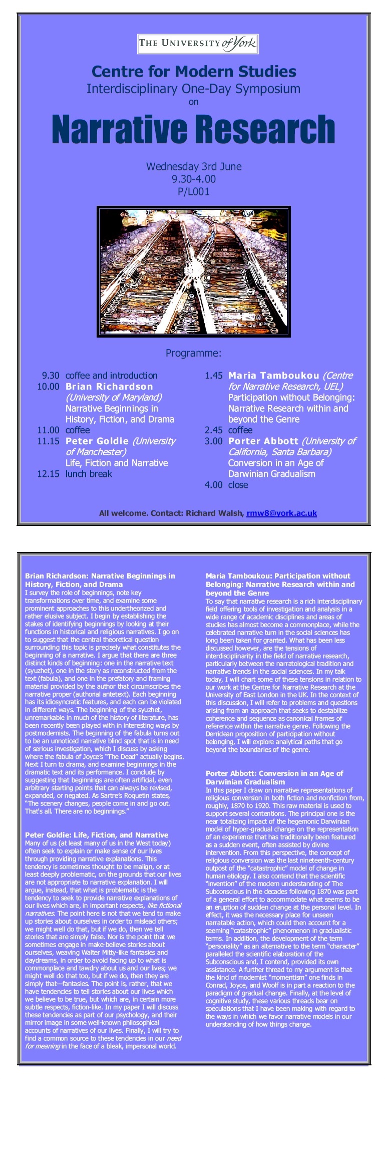 Narrative Symposium - Interdisciplinary Centre for Narrative Studies ...