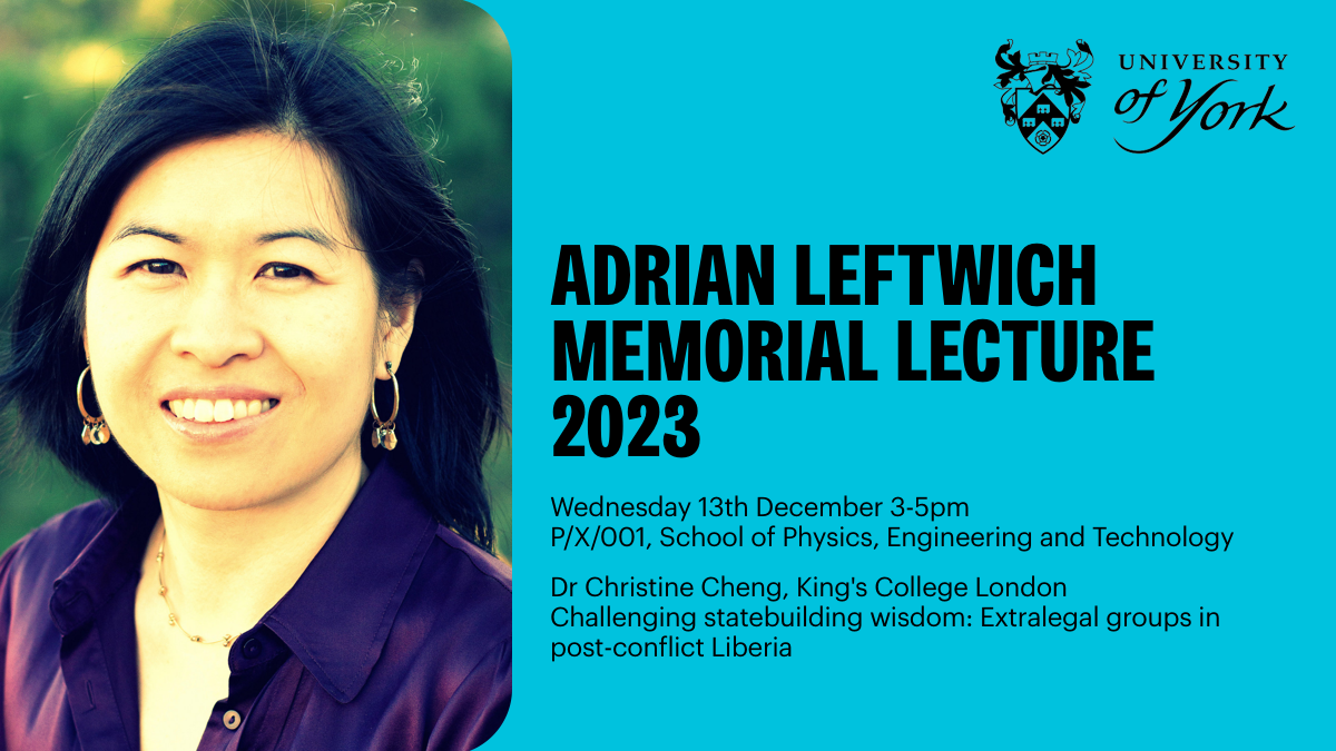 Adrian Leftwich Memorial Lecture 2023 - Politics and International ...