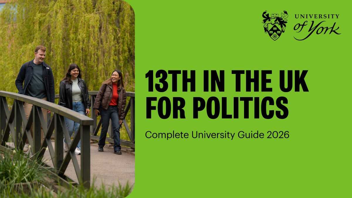 Politics ranked 13th in the UK: Complete University Guide 2026 ...