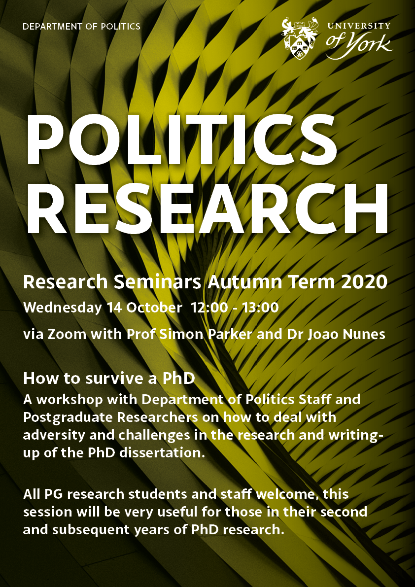 Politics Research Seminar Autumn 2020 - Politics and International ...