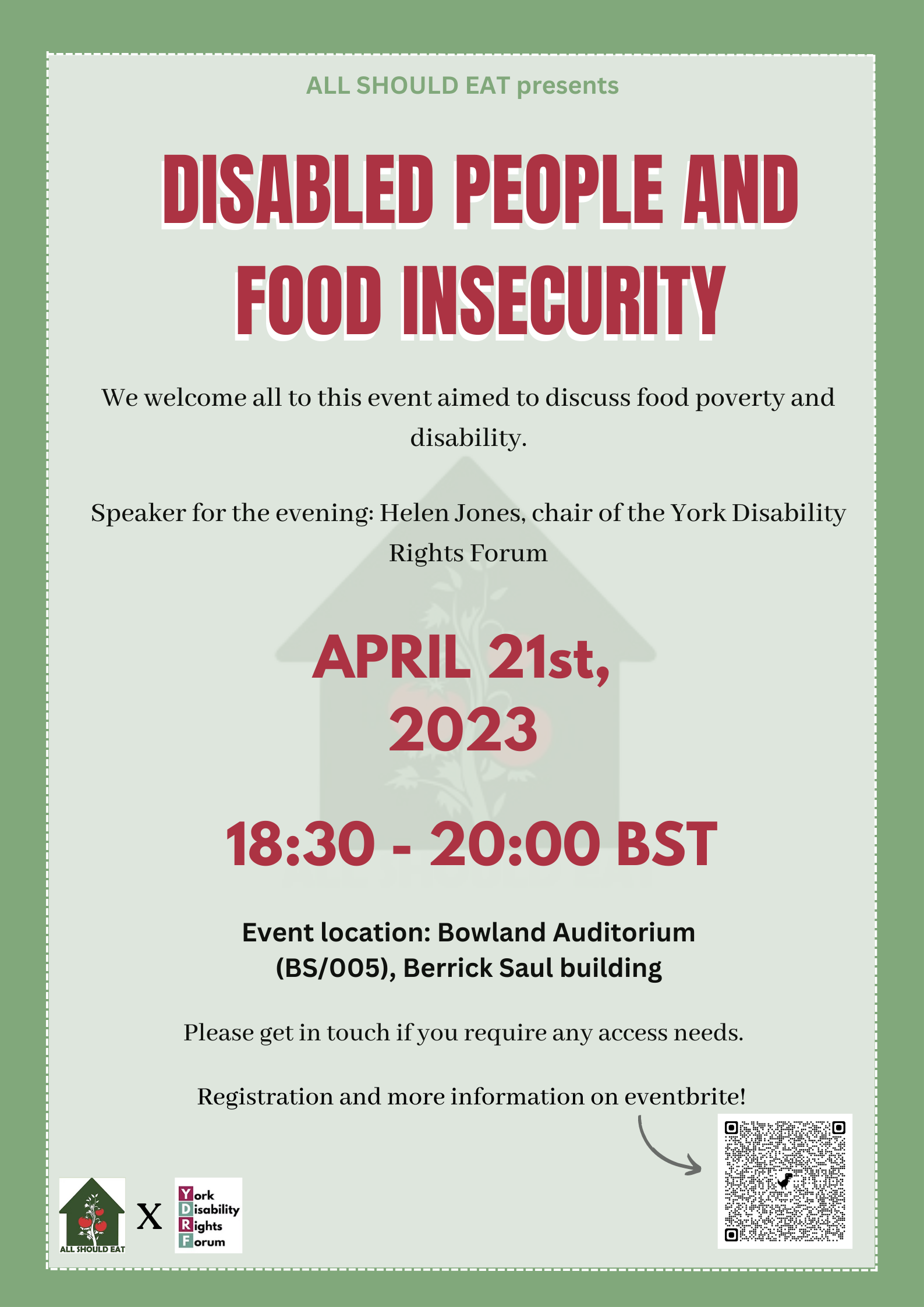 Disabled People and Food Insecurity - School of Philosophy, Politics ...