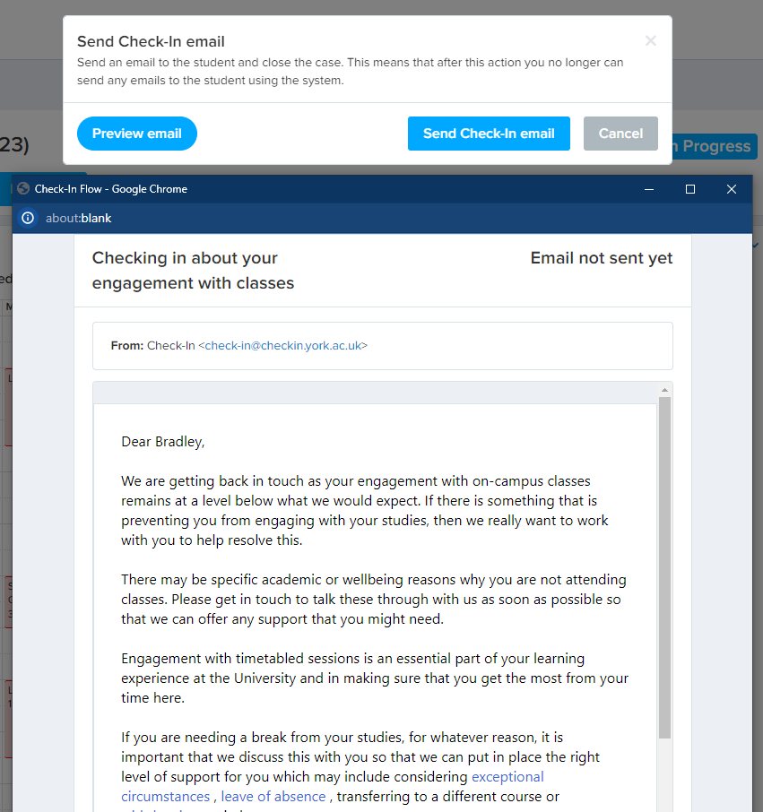Flow dashboards for PS staff - Staff home, University of York
