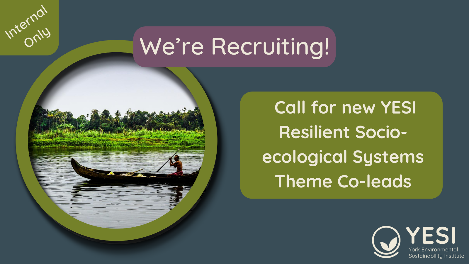YESI Seeks Co-Leads to Drive Research on Resilient Socio-ecological ...